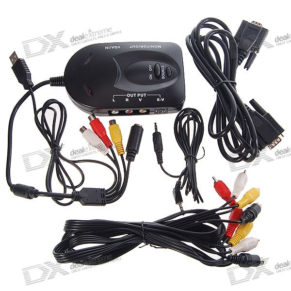 CVBS Composite S Video to VGA Converter Box NTSC – Wholesale CVBS ...