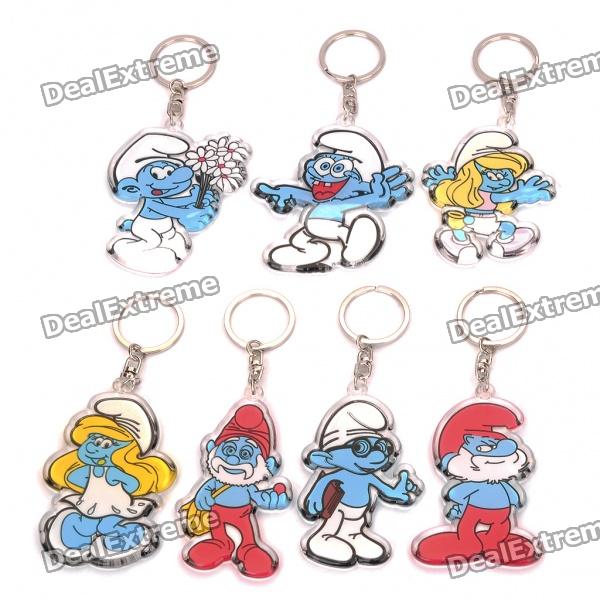 Cute Acrylic The Smurfs Style Keychains Blue 7 – Wholesale Cute Acrylic ...