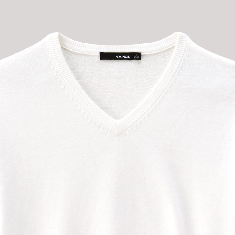 VANCL Basic V Neck Jumper MEN White SKU 7763 – Wholesale VANCL Basic V ...