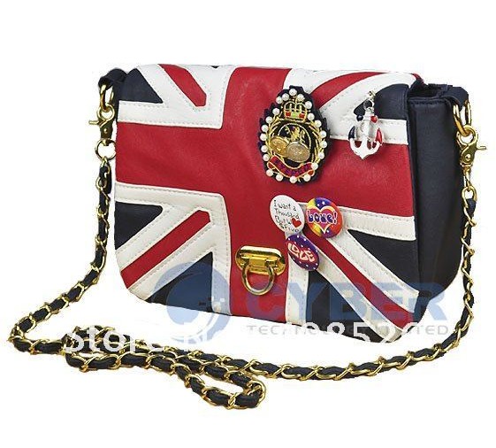 UK Flag Union Jack Badge Chain Handbag Shoulder – Wholesale Women UK ...