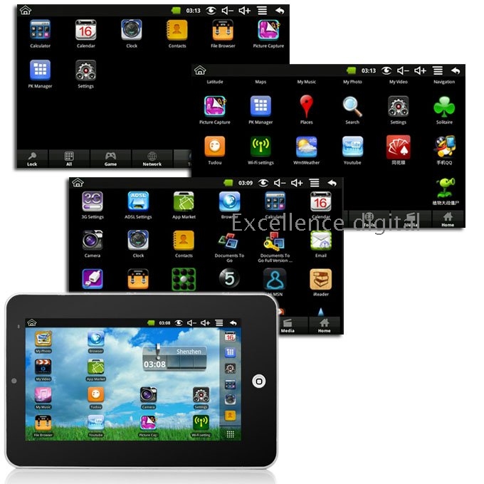 7 quot tablet pc WM8650 Android 2 2 Dual core Fash – Wholesale 7 ...