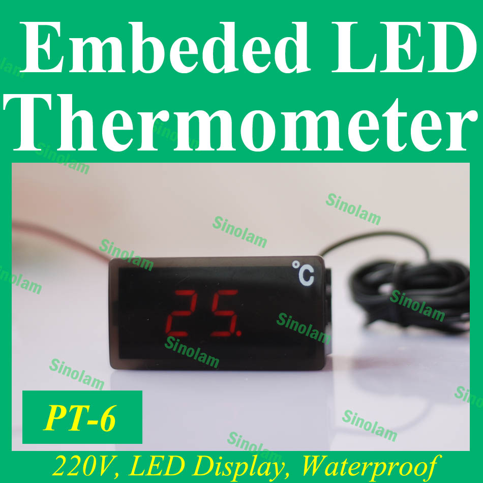 25PCS economical grade LED thermometer PT 6 12V – Wholesale 25PCS/LOT ...