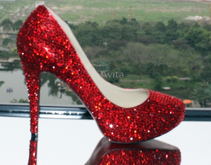 Red Color Fashion Ladies Shoes 4 Inch Heel – Wholesale Red Color ...