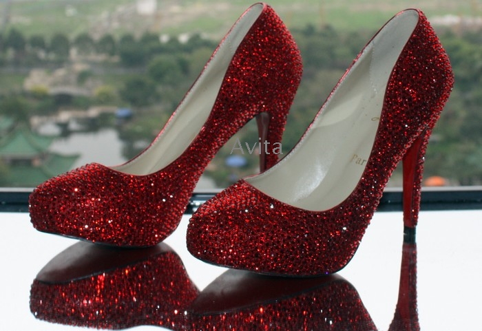 Red Color Fashion Ladies Shoes 4 Inch Heel – Wholesale Red Color ...