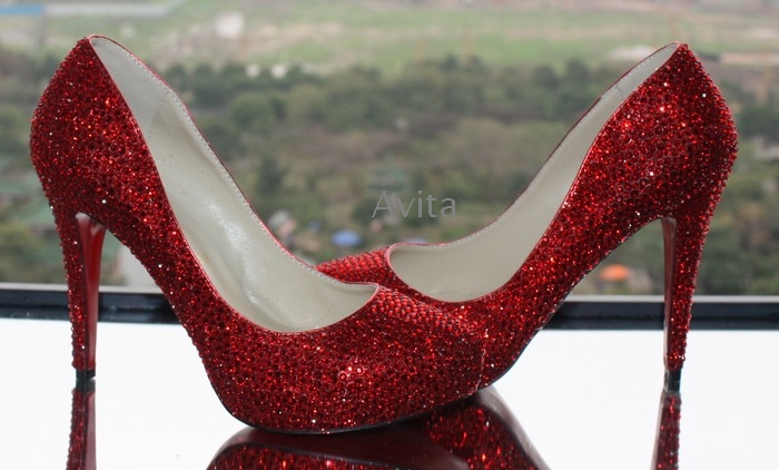 Red Color Fashion Ladies Shoes 4 Inch Heel – Wholesale Red Color ...