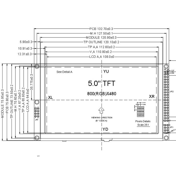 5 5 0 inch 800x480 TFT LCD Module Display w – Wholesale 5" 5.0 inch ...