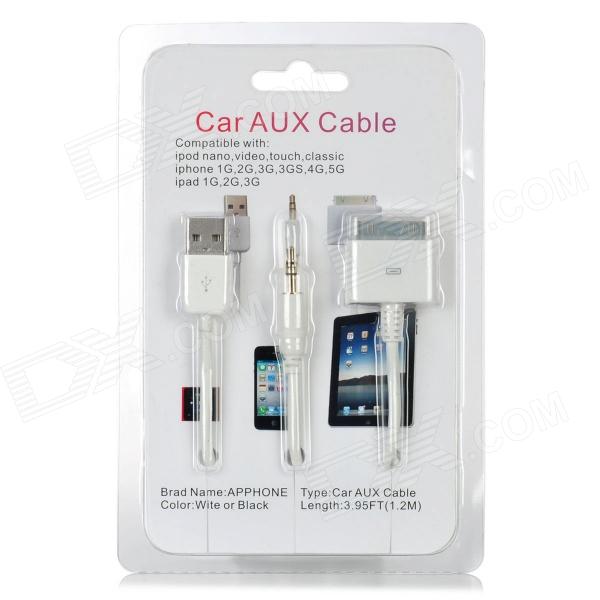 Car AUX Cable USB Male to 3 5mm Audio 30 Pin Male – Wholesale Car AUX ...
