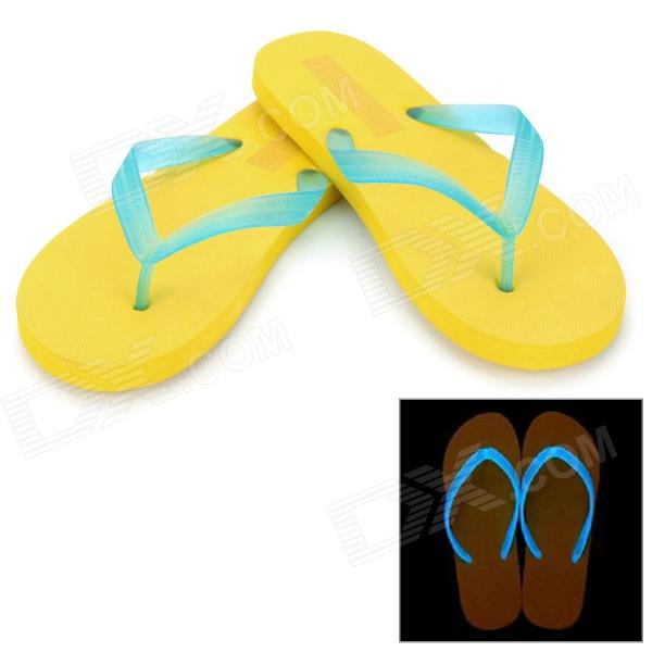 Glow the Dark Beach Flip Flops Slippers Yellow – Wholesale Glow-in-the ...
