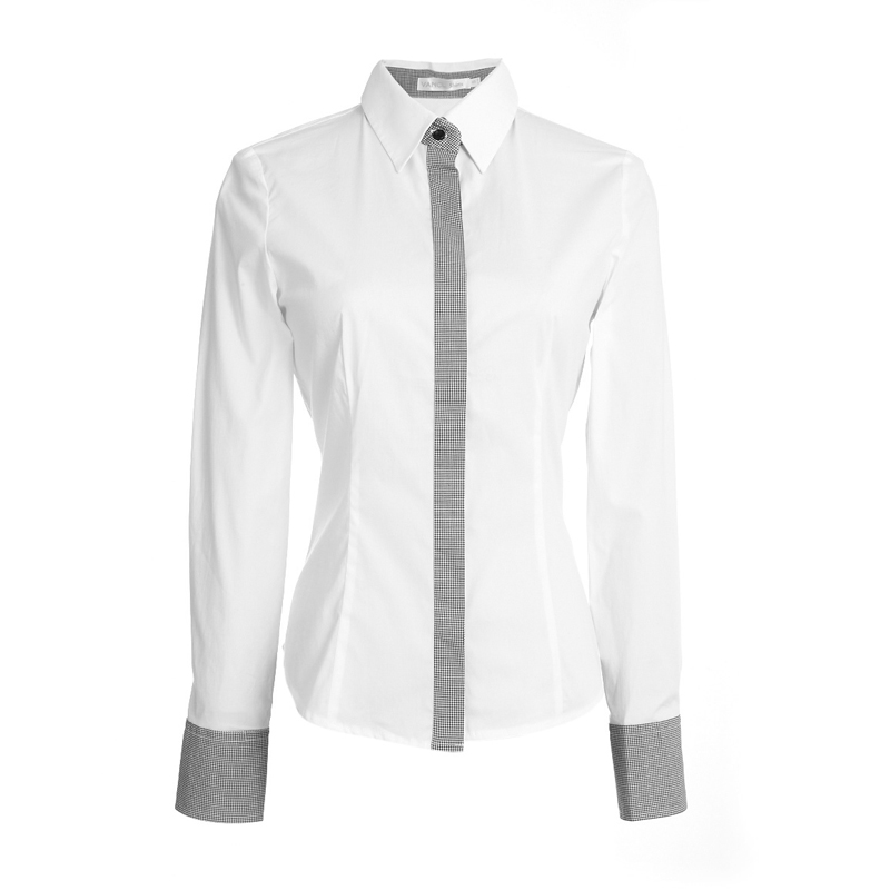 VANCL Contrast Placket Smart Shirt s White SKU – Wholesale VANCL ...