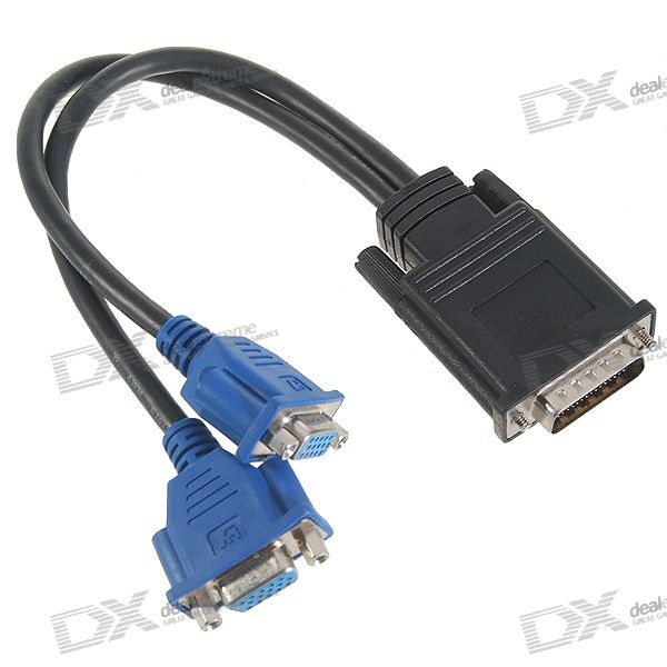 DVI 60 PIN to 2 VGA 15 PIN 1 to 2 Cable for End – Wholesale DVI 60-PIN ...