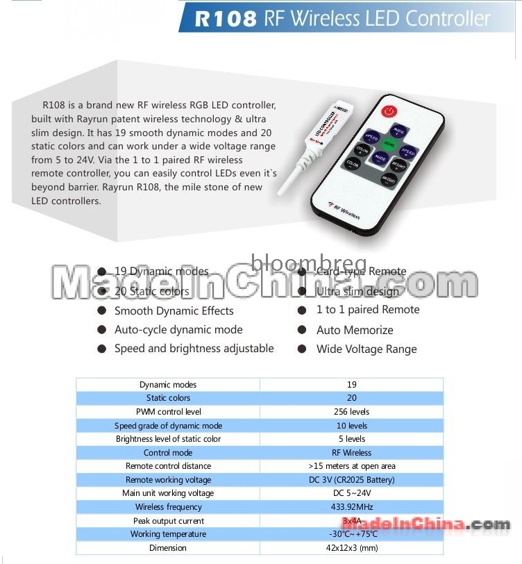 3WAY Mini RGB LED Remote Controller RF Wireless – Wholesale New 3WAY ...