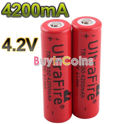 2PCS UltraFire 18650 4200mAh 4 2V Rechargeable – Wholesale 2PCS ...